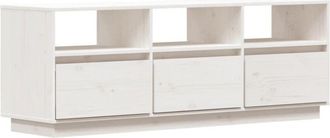 vidaXL Vidaxl - Meuble tv Blanc 140x37x50 cm Bois de pin massif