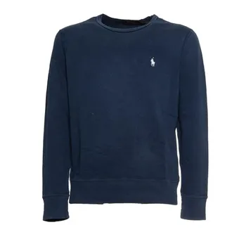 Polo Ralph Lauren Homme, Sweatshirts et sweats &agrave; capuche, Bleu, Taille: M SweaT-shirt Bleu Marine avec Logo Poney Brod&eacute;