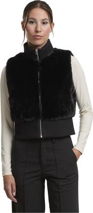 Urban Classics Damen Weste Ladies Cropped Faux Fur Vest, kurz geschnittene Damenweste aus Kunstfell, Größen XS - XL