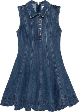 Self Portrait Femme, Robes, Bleu, Taille: 36 FR Broderie Denim Mini Dress