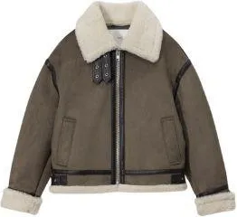 Dunst | Loose Fit Line Shearling Jacket - M