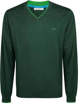 Sun 68 Pullover mit V-Ausschnitt - Grün
