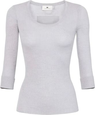 Elisabetta Franchi Geripptes Top - Grau