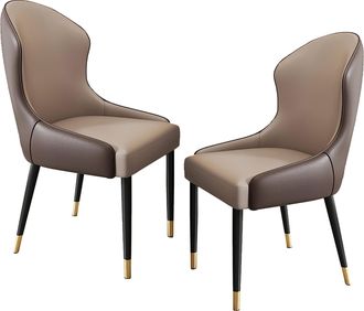 Generic Moderne Esszimmerstühle, 2er-Set, mit Kunstleder gepolsterte Küchen-Seitenstühle mit stabilen Metallbeinen, ergonomische Akzent-Esszimmerstühle for Wo