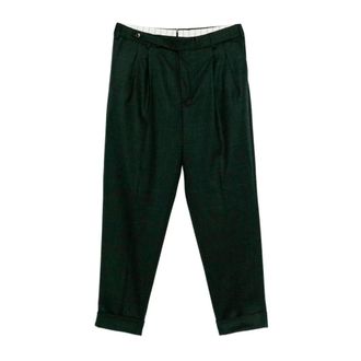 PT01 Pt01, Homme, Pantalons, Vert, Taille: XL Pantalon de costume pliss&eacute; &agrave; motifs
