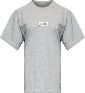 Maison Margiela T-shirt en coton num&eacute;rique - Femme - Tops - Gris - Taille: 36 FR