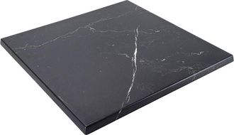 Oviala Plateau de table carré stratifié 70 x 70 cm marbre noir