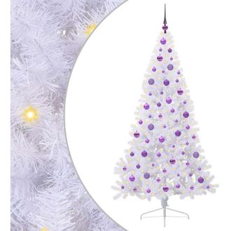 vidaXL K&uuml;nstlicher Weihnachtsbaum Wei&szlig; 180 cm PVC und Stahl vidaXL