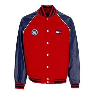 Tommy Hilfiger Homme, Vestes, Multicolore, Taille: M Veste universitaire en laine rouge