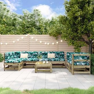 vidaXL vidaXL Salon de jardin 8 pcs bois de pin impr&eacute;gn&eacute;