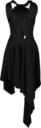 Stella McCartney Femme, Robes, Noir, Taille: 38 FR Robe Asymétrique Viscose Dos Nu Courte