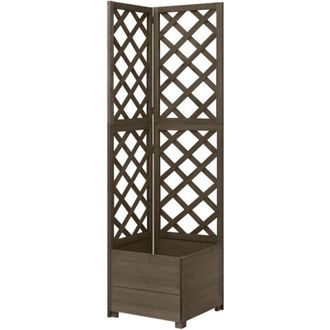 vidaXL Vidaxl - Jardini&egrave;re dangle en treillis Gris 40x40x150 cm Bois de sapin