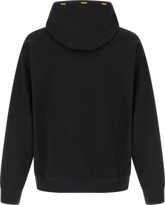 Fendi Logo-Embroidered Cotton Hoodie - Black