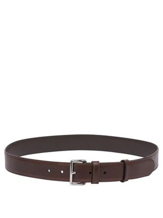 Prada Gürtel - Smooth Ebony Finish Belt With Polished Texture - Gr. 100 - in Braun - für Damen