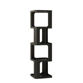 Generic Eck-B&uuml;cherregal, kreatives quadratisches B&uuml;cherregal, B&uuml;cherregal aus Eisen, geeignet for Eingangshalle, Wohnzimmer und Schlafzimmer(Black,4-Tier 30x3