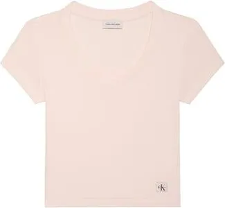 Calvin Klein T-shirt col V en coton m&eacute;lang&eacute;