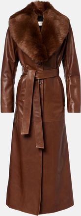 Nour Hammour Mantel Dakota aus Leder mit Shearling