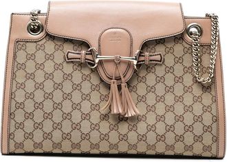 Gucci Hobo Bags - Large GG Canvas Emily Shoulder Bag - Gr. unisize - in Braun - f&uuml;r Damen