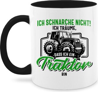 Shirtracer Tasse Tassen 325ml - Traktoren - Ich schnarche nicht ich träume dass ich ein Traktor bin schwarz bunt - 325 ml - Schwarz - geschenke für landwirte lan
