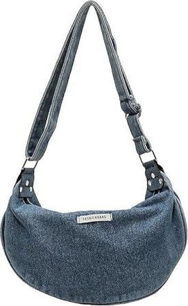 Generic Sac &agrave; bandouli&egrave;re en denim pour femme - Style d&eacute;contract&eacute; - L&eacute;ger et tendance - Avec bandouli&egrave;re r&eacute;glable - Pour le travail et le shopping, bleu clair