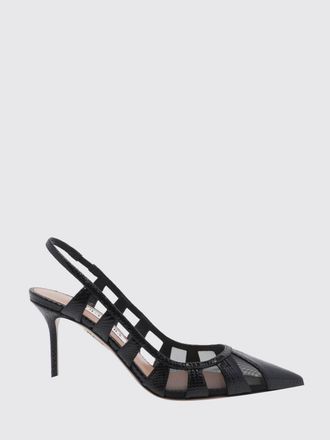 Aquazzura Slingback-Pumps aus Netz-Nylon mit Python-Print und Stiletto-Absatz