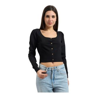 Fracomina Femme, Pulls, Noir, Taille: 38 FR Cardigan Cropped Slim