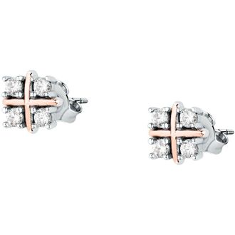 Cleor Boucles doreilles en argent 925/1000 et zircon