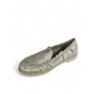 Patrizia Bonfanti Silberne Slip-On Mokassins Geb&uuml;rstetes Leder - - Shoes - Damen - Grau - 38 EU