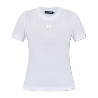 Dolce & Gabbana T-Shirt mit Logo - - Tops - Damen - Wei&szlig; - S