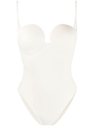 Magda Butrym maillot de bain &agrave; encolure coeur - Tons neutres