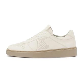 Kazar Ledersneaker in gebrochenem Wei&szlig; mit gesticktem Logo - - Shoes - Herren - Wei&szlig; - 40 EU