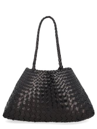 Dragon Diffusion Womens Shoulder Bag Santa Croce Black Leather