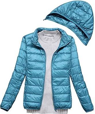 Generic TDEOK Veste matelass&eacute;e l&eacute;g&egrave;re pour femme avec capuche amovible - Ultra l&eacute;g&egrave;re - Pliable - Chaud - Manteau dhiver - Manteau matelass&eacute; - Veste dext&eacute;rieu