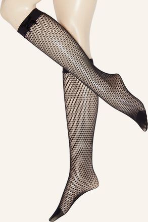 Falke Fein-Kniestrümpfe Net schwarz