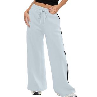 Generic Pantalon noir pour femme - Pantalon de jogging 2025 en polaire &eacute;lastique et confortable avec poches - Pantalon extensible noir pour femme, blanc, 3XL