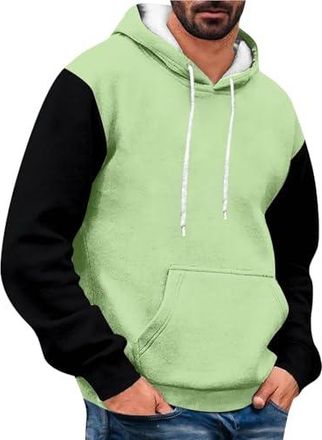 Generic Manteau à capuche en polaire pour homme - Sweat chaud en velours épais et chaud - Couleur contrastée classique - Pour la vie quotidienne, cadeaux de N