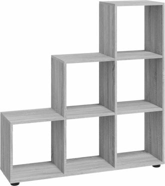 vidaXL Bibliothèque escalier Sonoma gris 107 cm Bois dingénierie Vidaxl