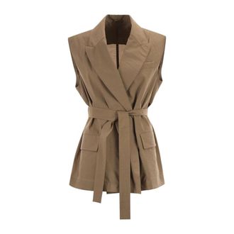 Brunello Cucinelli Femme, Vestes, Beige, Taille: 38 FR T-shirt en coton orn&eacute; de Monili