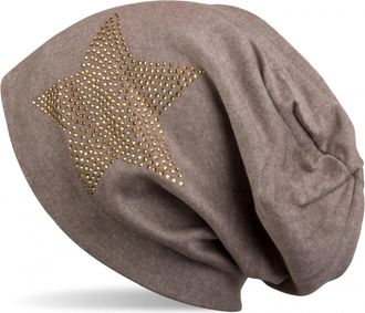 styleBREAKER M&uuml;tze Warme Beanie M&uuml;tze mit Strass Stern