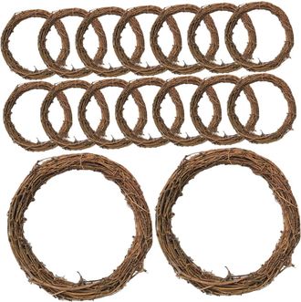 PartyKindom 16stücke Teiliges Natürliche Rattan Kranz-rohlinge Für -Dekorationen Handgefertigte Weinreben-Ringe Für Weihnachts Und Osterkränze Geeignet Für Innen 