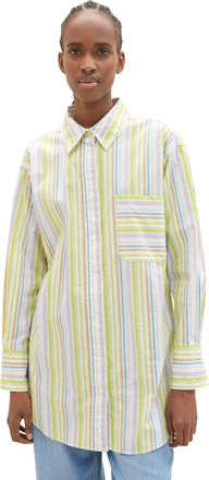 Tom Tailor Damen Basic Poplin Hemdbluse, multicolor vertical stripe, XS