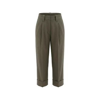 Brunello Cucinelli Straight Hosen - - Trousers - Damen - Gr&uuml;n - XS