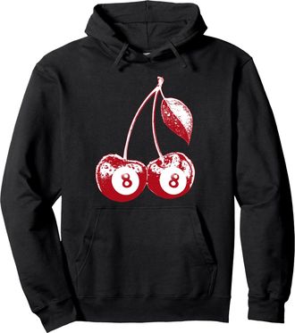Trendy Apparel Billiards 8 Ball Dark Red Cherries Pullover Hoodie