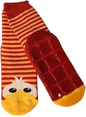 Weri Spezials Chaussettes Stopper en peluche avec revêtement ABS en coton pour femme. - Orange - 35-38