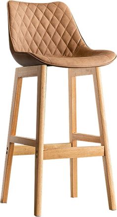 Generic Barhocker, Tresenst&uuml;hle aus Kunstleder im Landhausstil, K&uuml;chenbarhocker mit Holzbeinen und Fu&szlig;st&uuml;tze, Tragkraft 150 kg