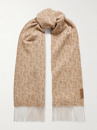 Burberry &Eacute;charpe En Cachemire Jacquard &Agrave; Franges - Marron