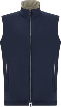 Paul & Shark Homme, Vestes, Bleu, Taille: XL Gilet R&eacute;versible &agrave; Col Montant