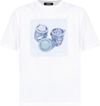 Versace T-Shirt mit grafischem Print - Weiß
