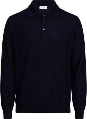 Eton Polo manches longues uni en laine