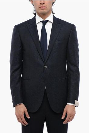 Corneliani Peak Lapel CERIMONIA ACADEMY Jacquard Blazer Größe 50